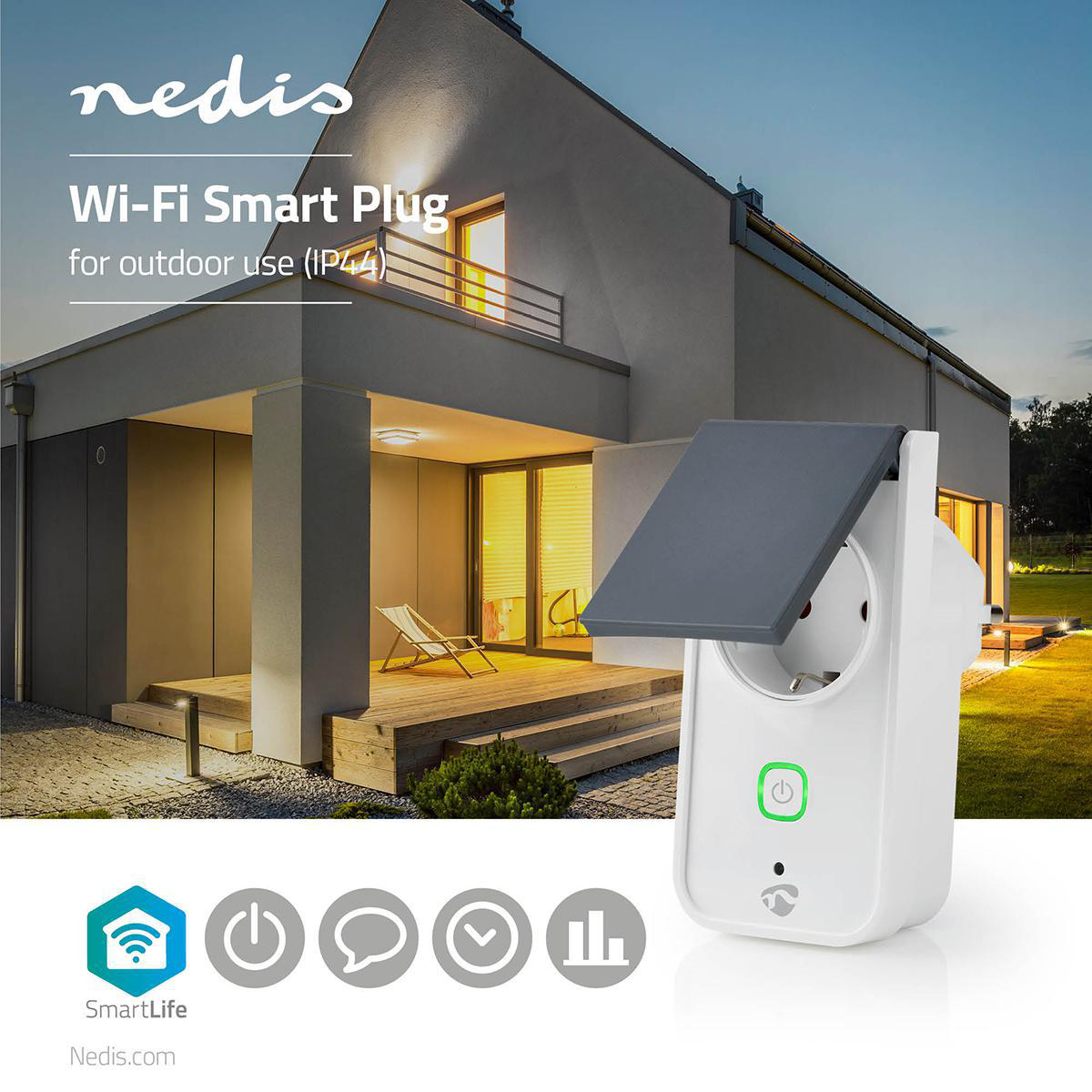 SmartLife Wi-Fi Smart Plug - WIFIPO120FWT - utendørs IP44 m/energimåler ...